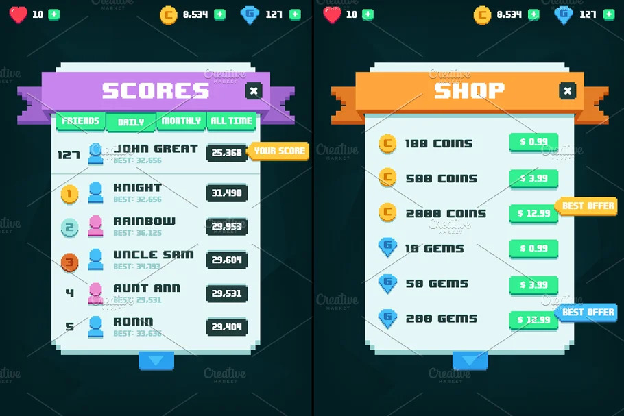 Interface graphique pour un jeu Low Poly | OPENMOISE False