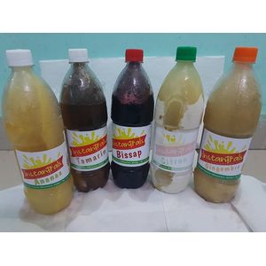 Lot De 5 Bouteilles De Jus Instanfrais 1L/ Bouteille( Bissap, Gingembre, Tamarin, Citron, Ananas ...