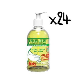 Pharmaderm Carton 24 Flacons De Gel Hydroalcoolique Pharmaderm 475ml ...